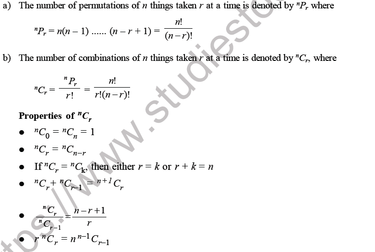 Cbse Class 11 Permutation And Combinations Worksheet F